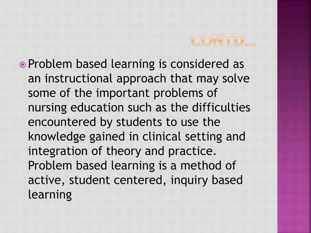 Problem Based Learning Nursing Education | PPTX | Educational ...