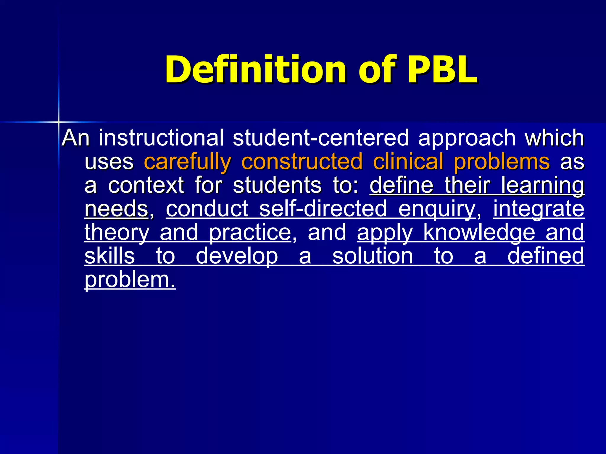 Problem Based Learning In Medical Education | PPT | Educational ...