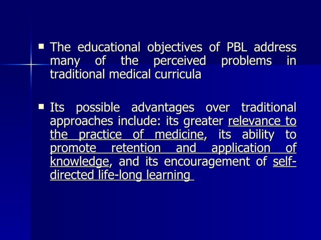 Problem Based Learning In Medical Education | PPT | Educational ...