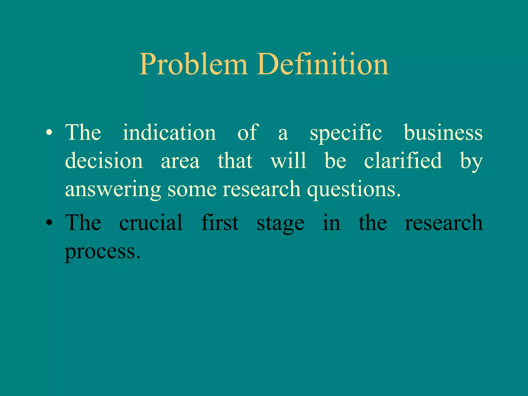 Problem Definition &The Research Proposal | PPT
