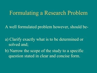Problem Definition &The Research Proposal | PPT