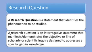 Problem definition and hypothesis formulation | PPTX