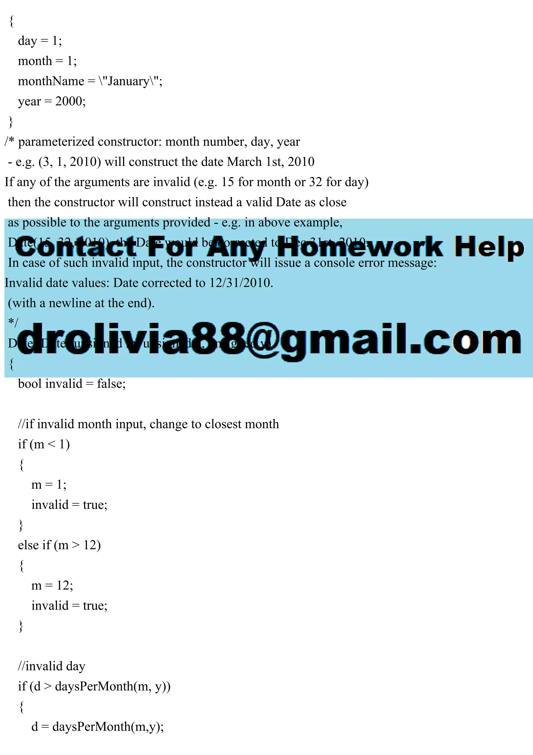 Problem DefinitionBuild a Date class and a main function to test i.pdf