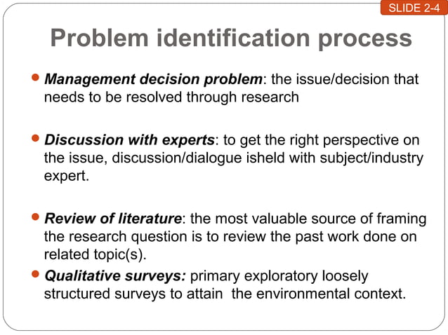 Problem definition research methodology