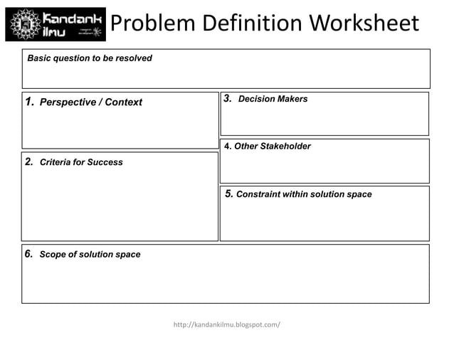 Problem Definition Worksheet by Yangki Imade Suara | PPTX