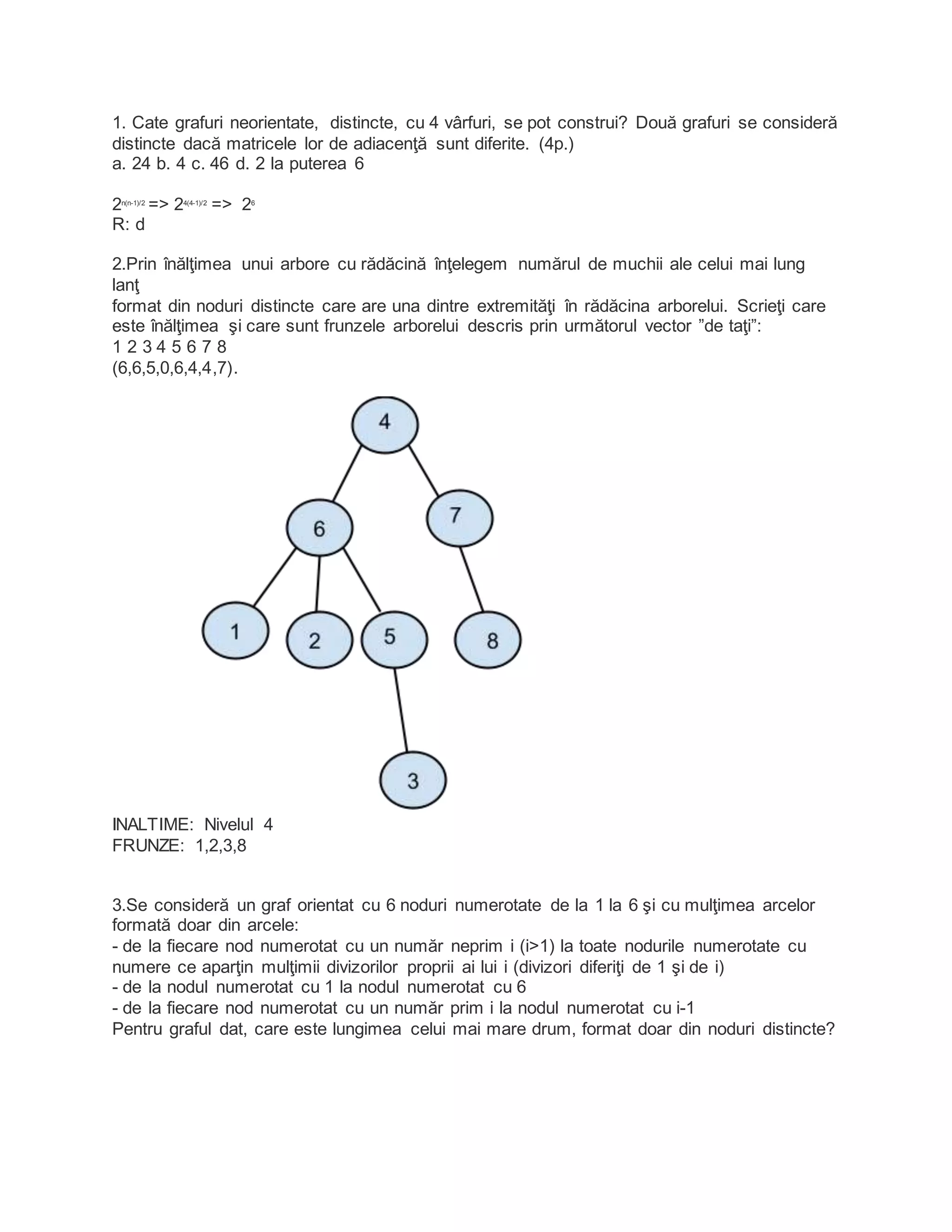 Probleme grafuri arbori | DOCX