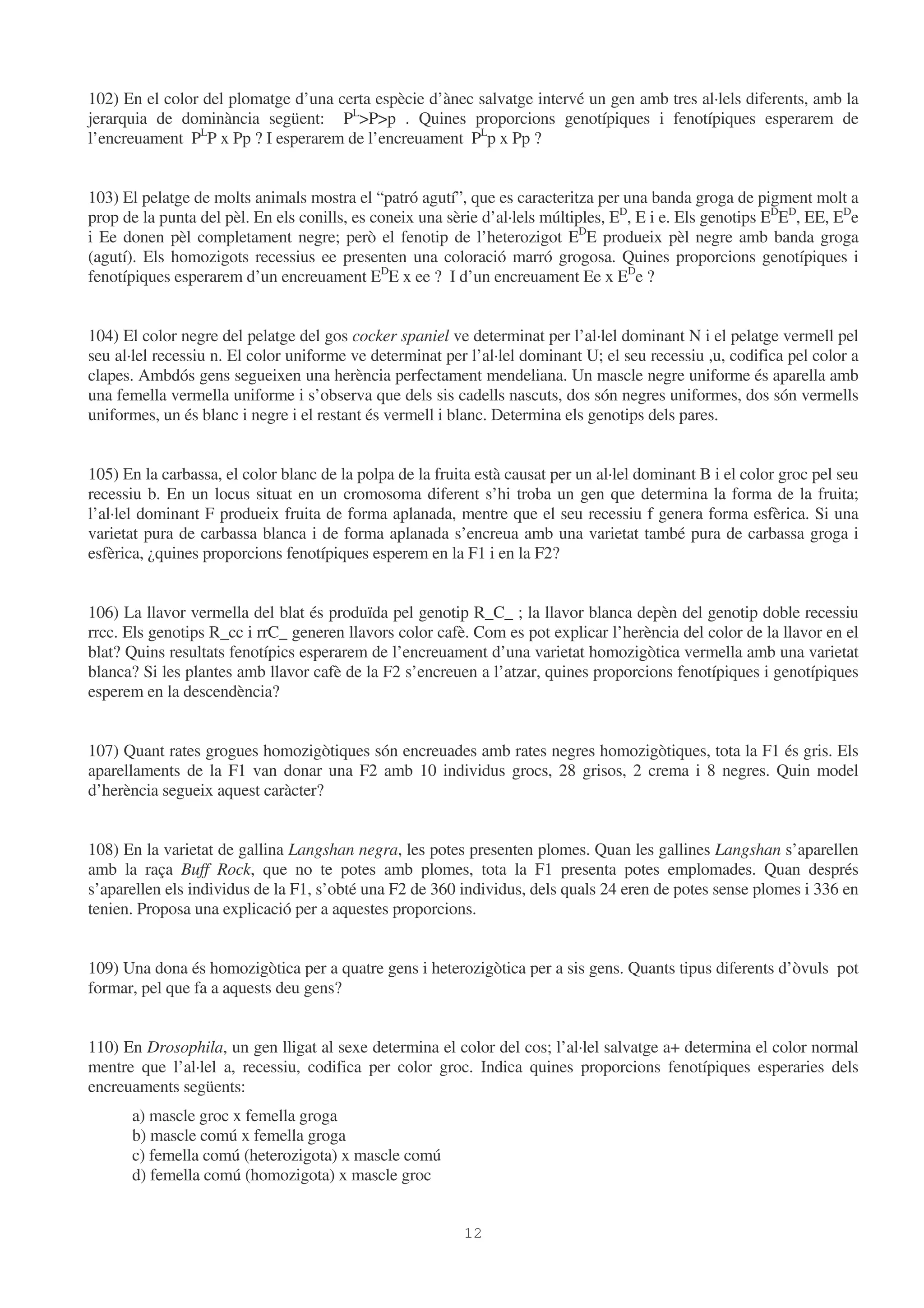 Problemes genetica mendeliana | PDF