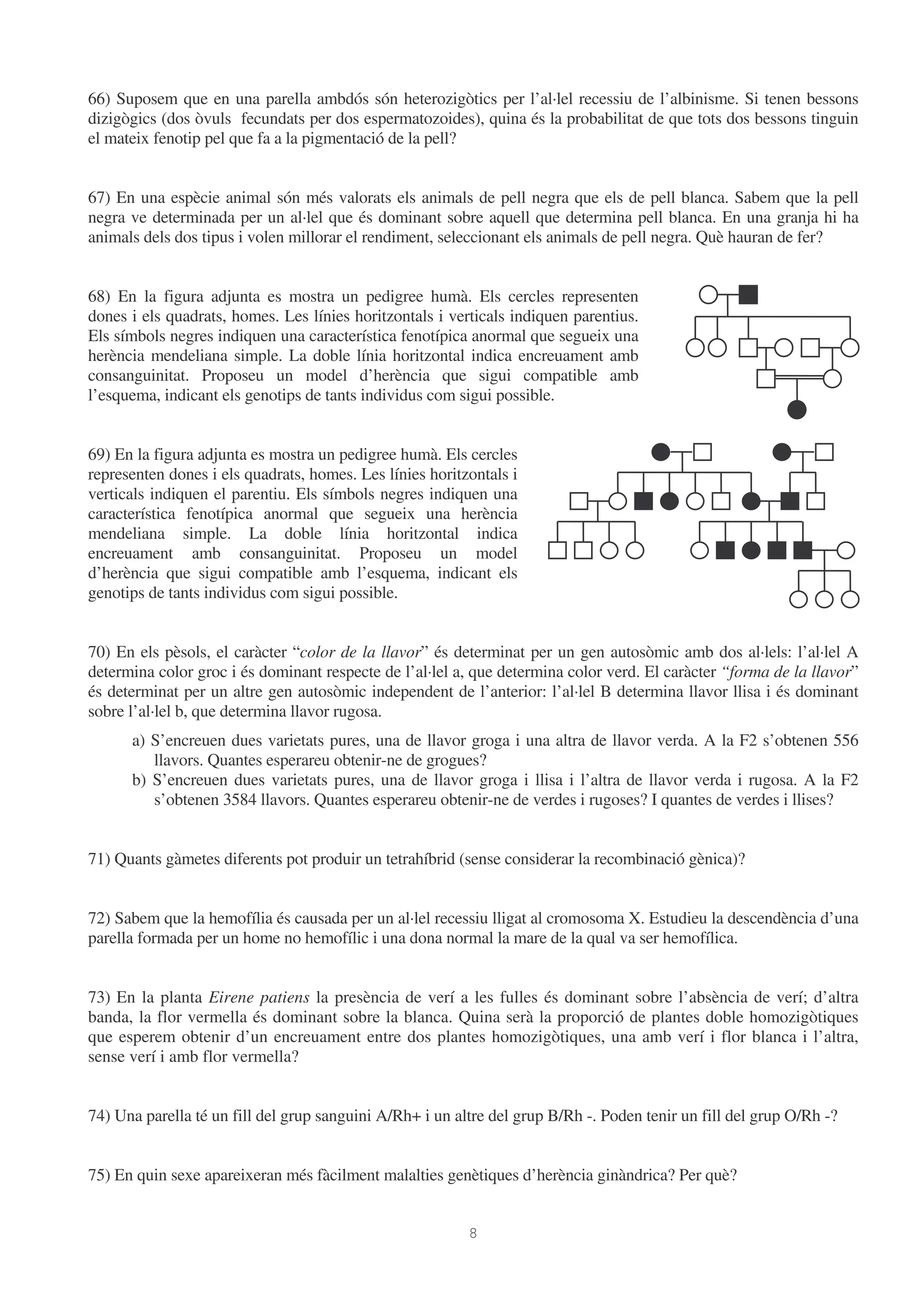 Problemes genetica mendeliana | PDF
