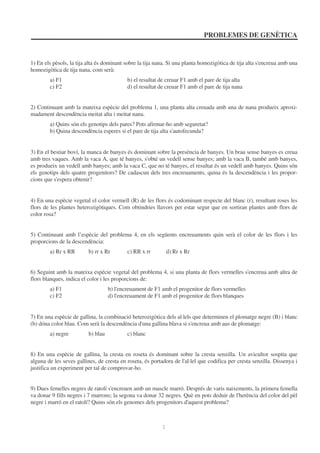 Problemes genetica mendeliana | PDF