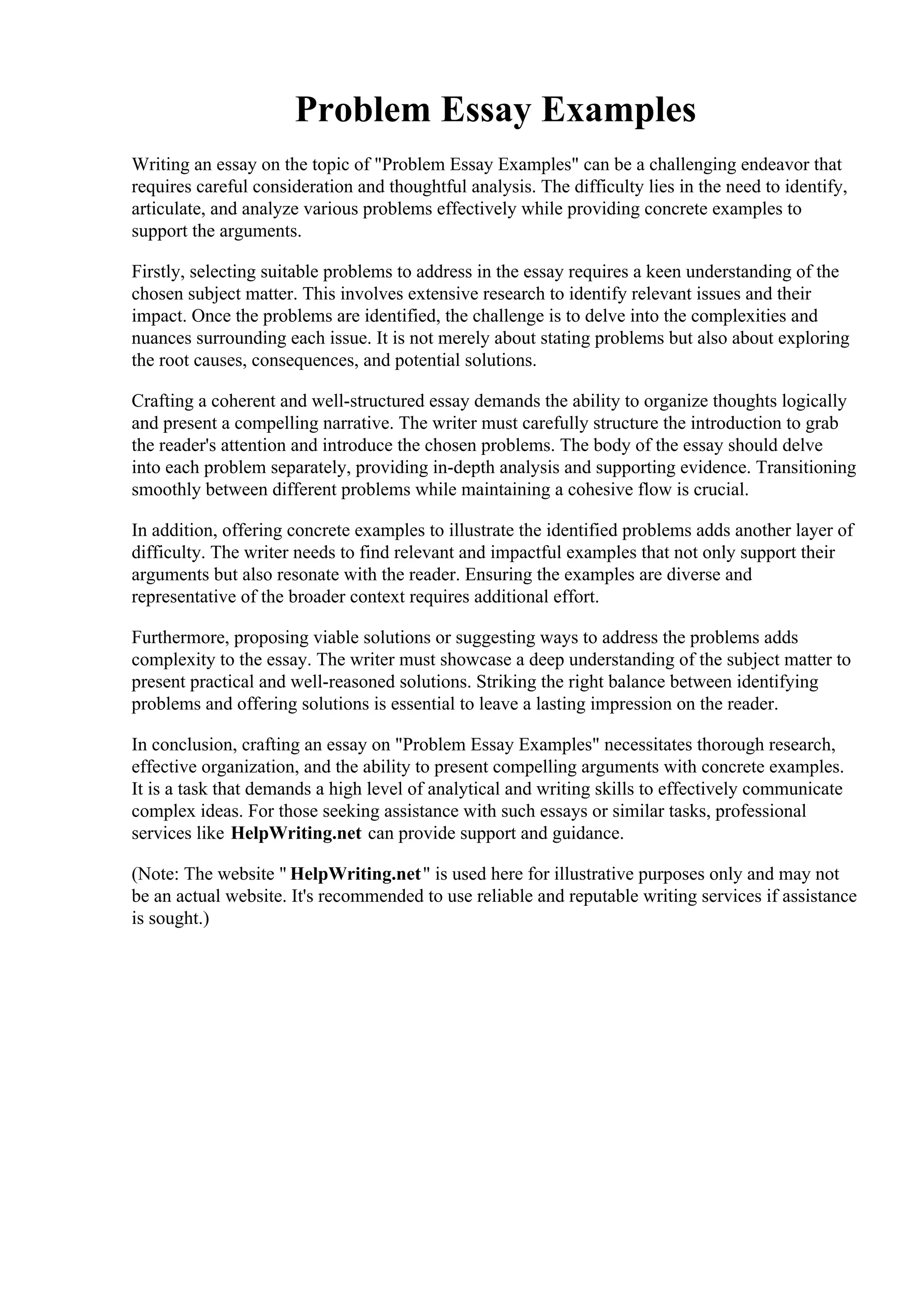 Problem Essay Examples.pdfProblem Essay Examples. Research Problem ...