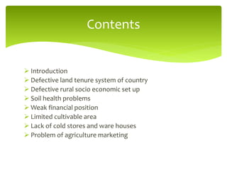 Problem Faced by Agriculture Sector in Pakistan Economy | PPTX