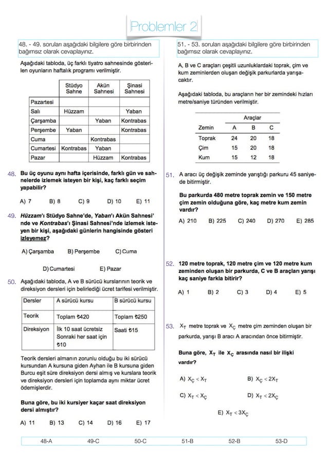 KPSS MATEMATİK PROBLEMLER KARIŞIK TESTLER | PDF