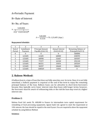 Problem for intermediate term loan | PDF