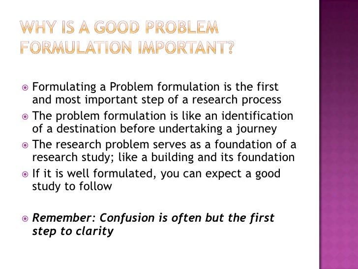 Problem formulation