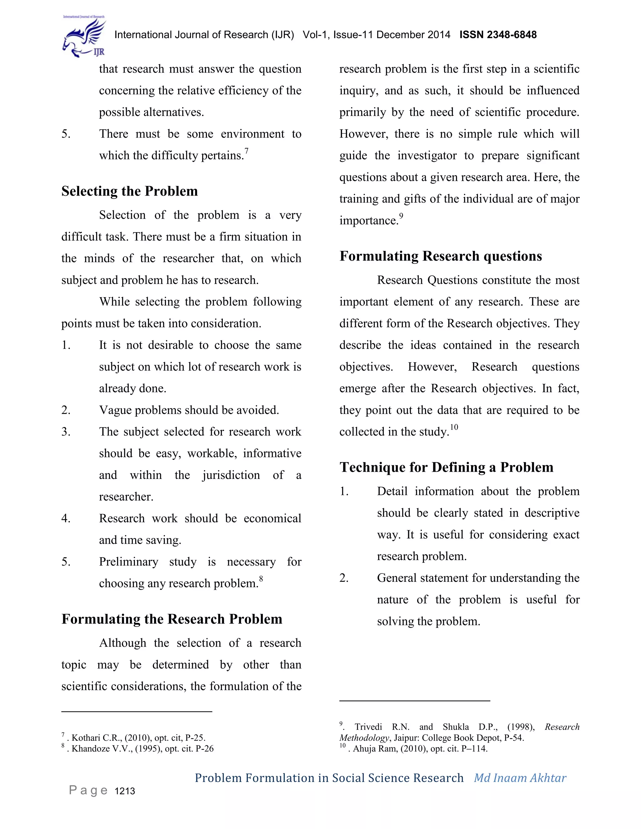 Problem formulation in_social_science_research | PDF