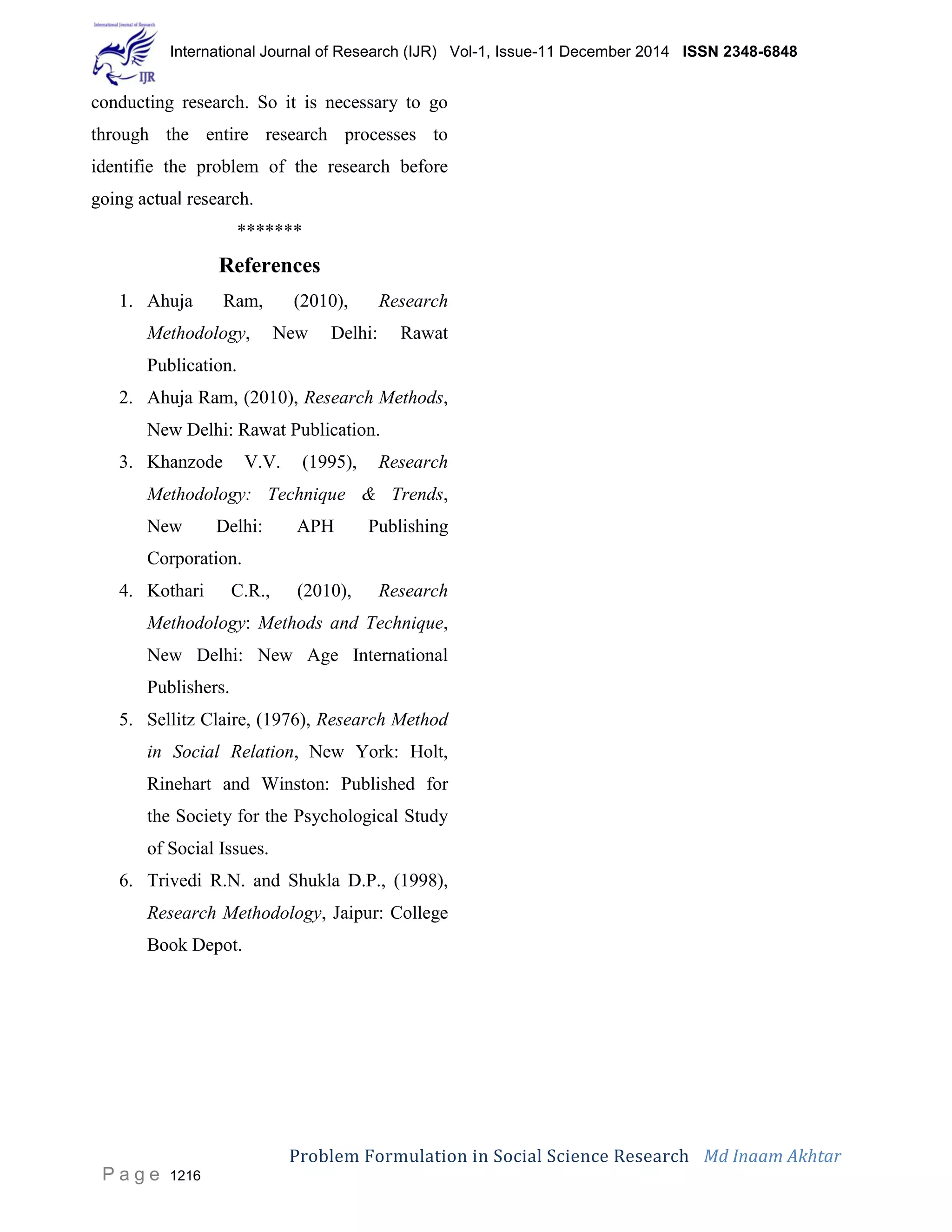 Problem formulation in_social_science_research | PDF