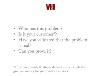 LeanUX: Problem Framing Using the 4 Ws | PDF