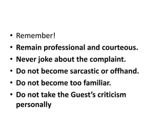 Problem handling in hotels | PPTX