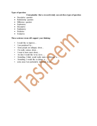 How to identify a problem/topic for research? (https://youtu.be ...