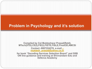Problem in Psychology and its solution.pptx