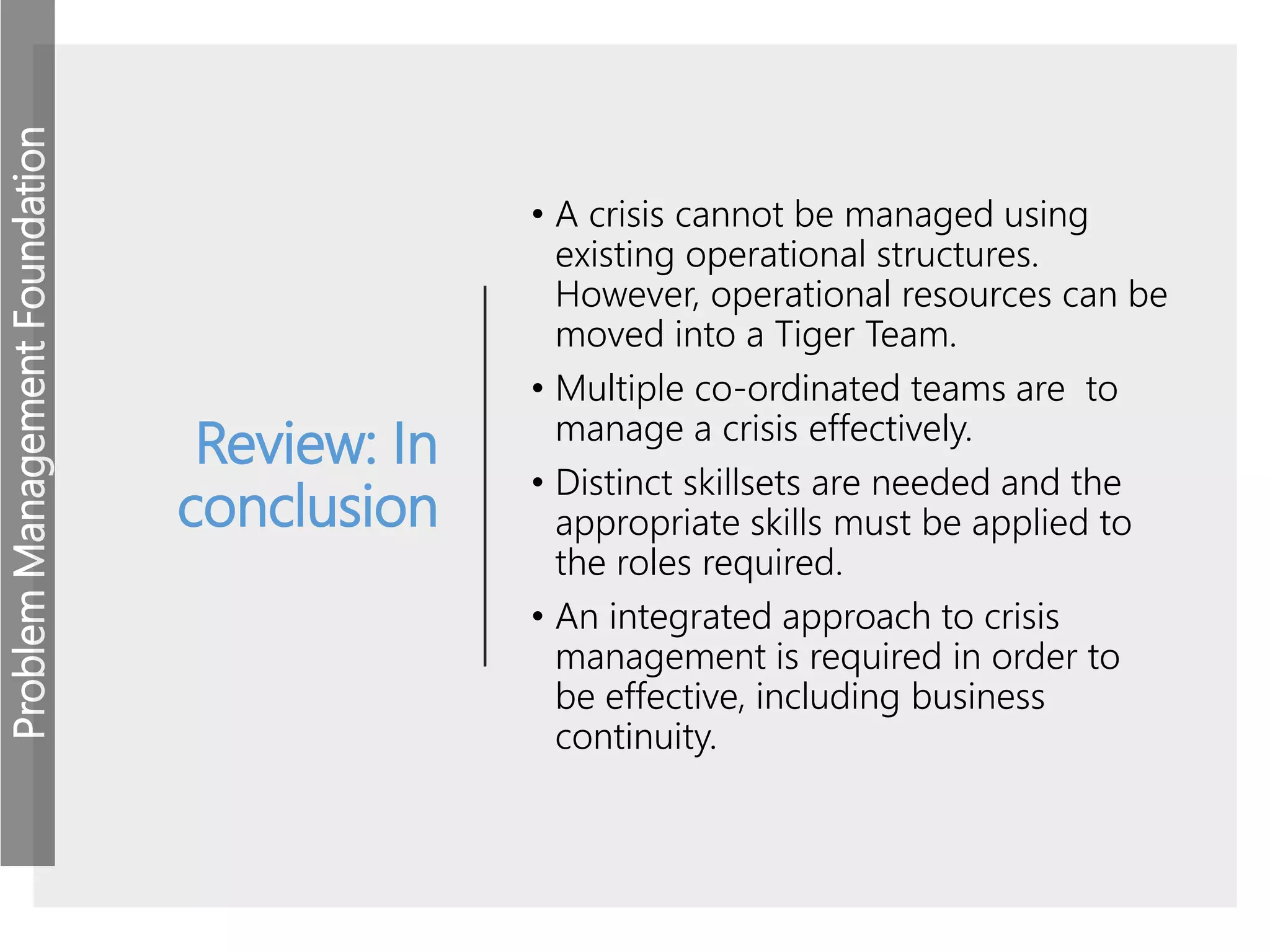 Problem management foundation - Tiger teams | PPTX
