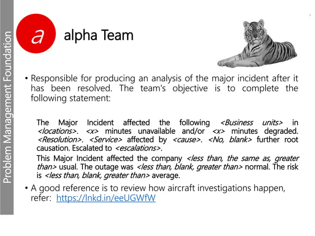 Problem management foundation - Tiger teams | PPTX
