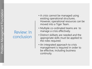 Problem management foundation - Tiger teams | PPTX