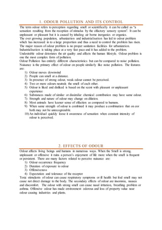 Problem of odor pollution and its management solution | DOCX