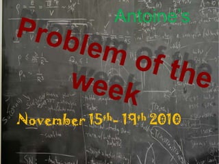 Problem of the week | PPT