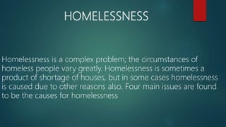 Problem of urban housing, slums and there solutions | PPTX