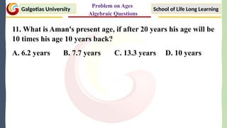 Problem on Ages & Algebraic Questions.pptx