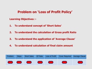 Problem on loss of profit policy | PPT