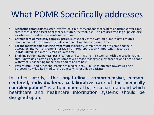 Problem oriented medical record