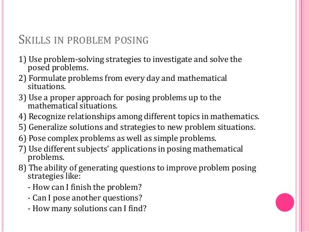 An Ideal Problem Posing Class