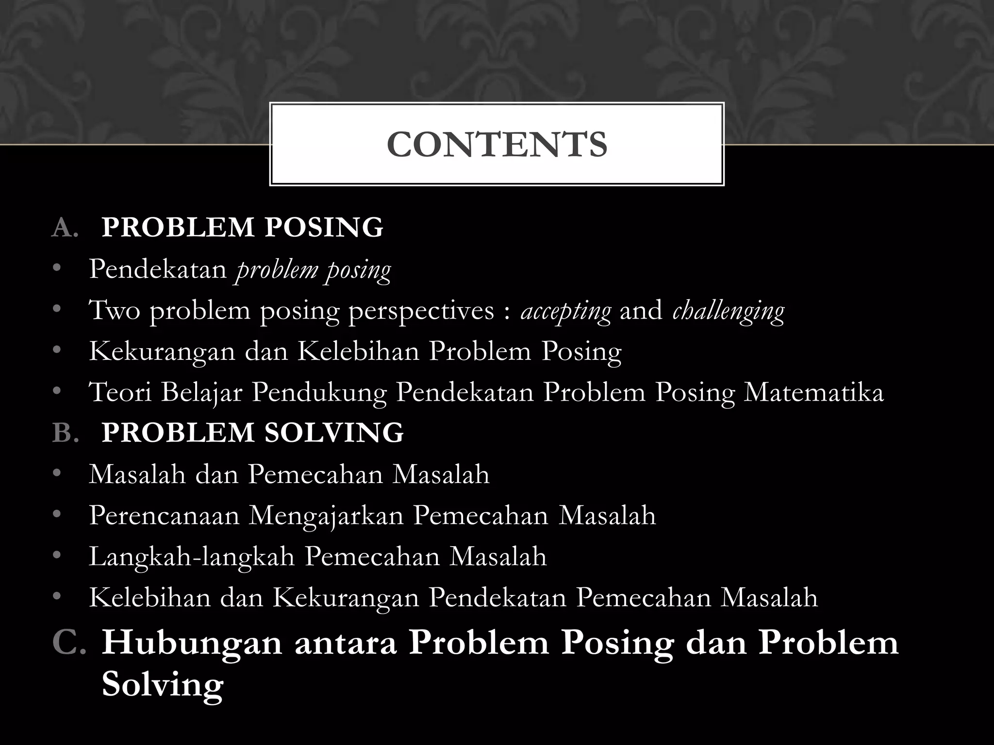 Problem posing & problem solving | PPTX