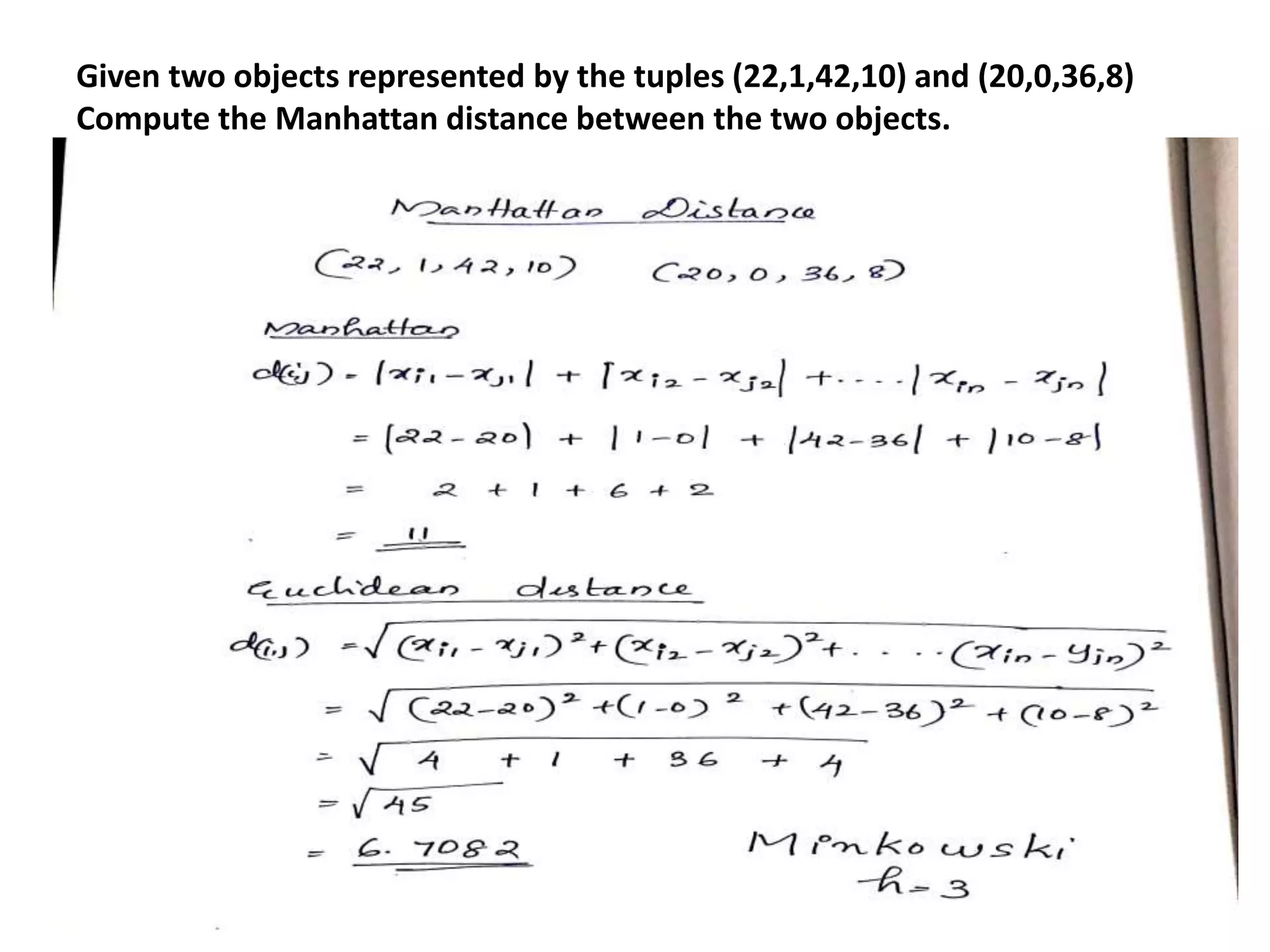 CS 402 DATAMINING AND WAREHOUSING -PROBLEMS | PPTX