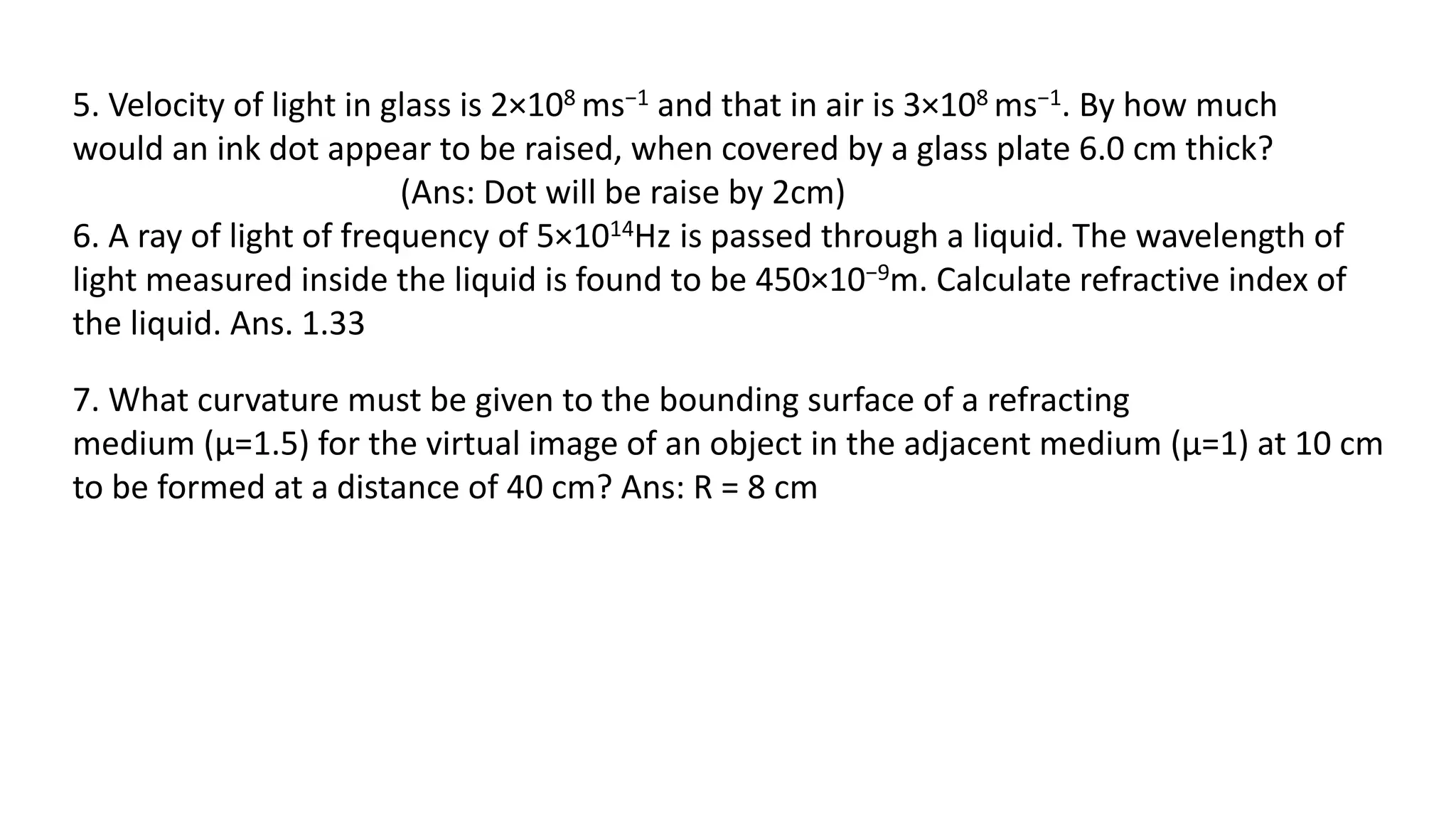 Problems - Ray Optics.pptx | Physics | Science