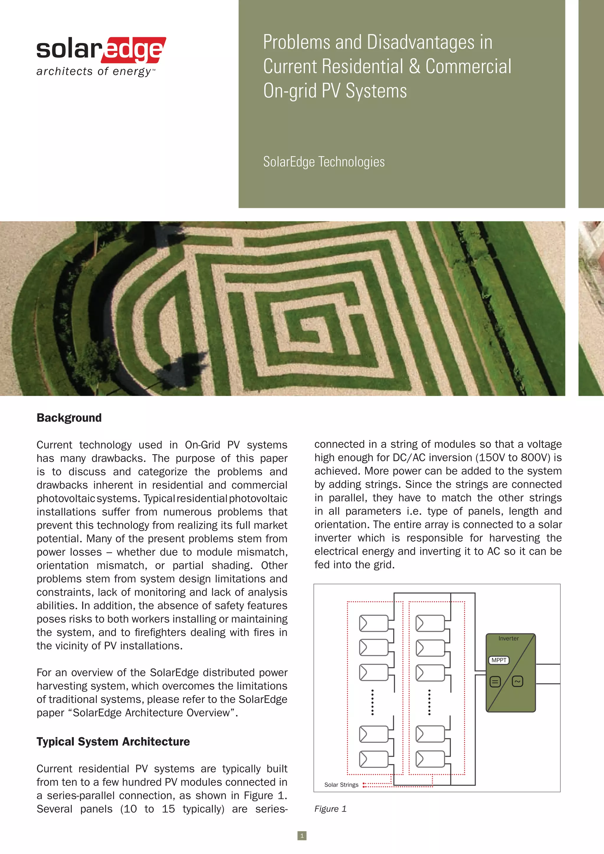 Problems and Disadvantages in Current Residential & Commercial On-grid PV Systems | PDF