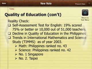 Problems and Issues in Philippine Education | PPTX