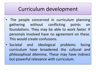 Problems and issues in curriculum development and factors affecting ...