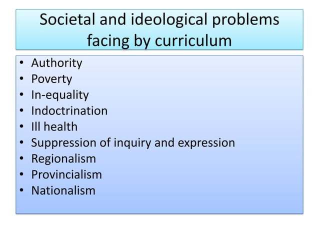 Problems and issues in curriculum development and factors affecting ...