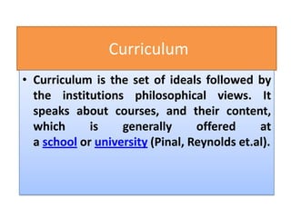 Problems and issues in curriculum development and factors affecting ...