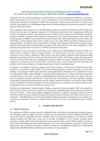 Problems and Prospects of SMES Loan Management: Case of Lesotho | PDF