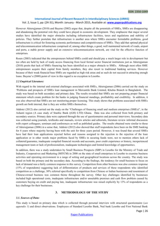 Problems and Prospects of SMES Loan Management: Case of Lesotho | PDF