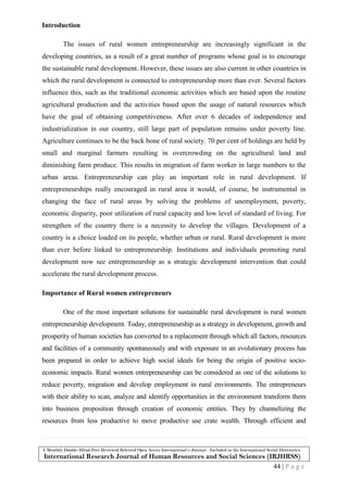 Problems and prospects of the rural women entrepreneurs in india | PDF