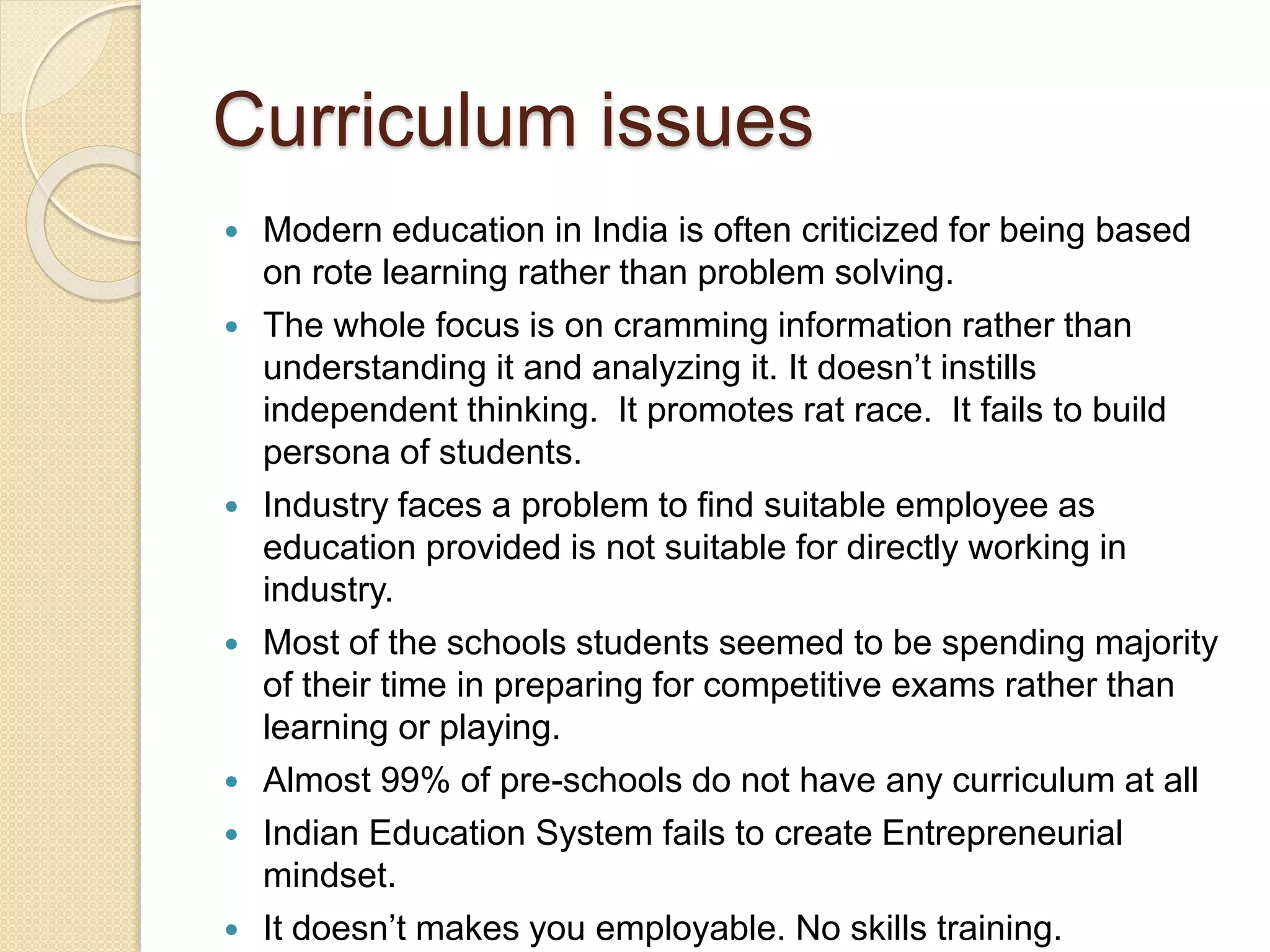 Solutions to the Problems in the Education Sector of India | PPT