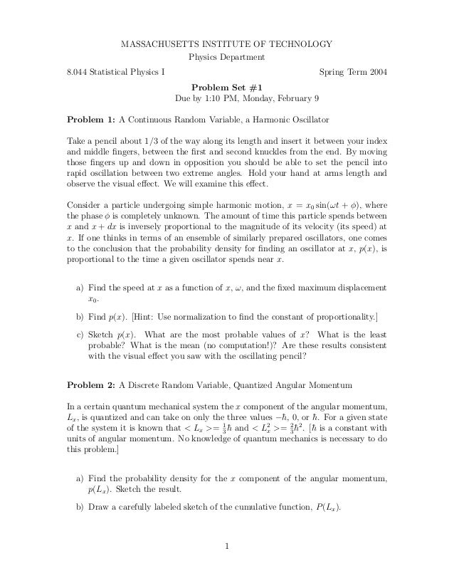 Problems And Solutions Statistical Physics 1 Pdf