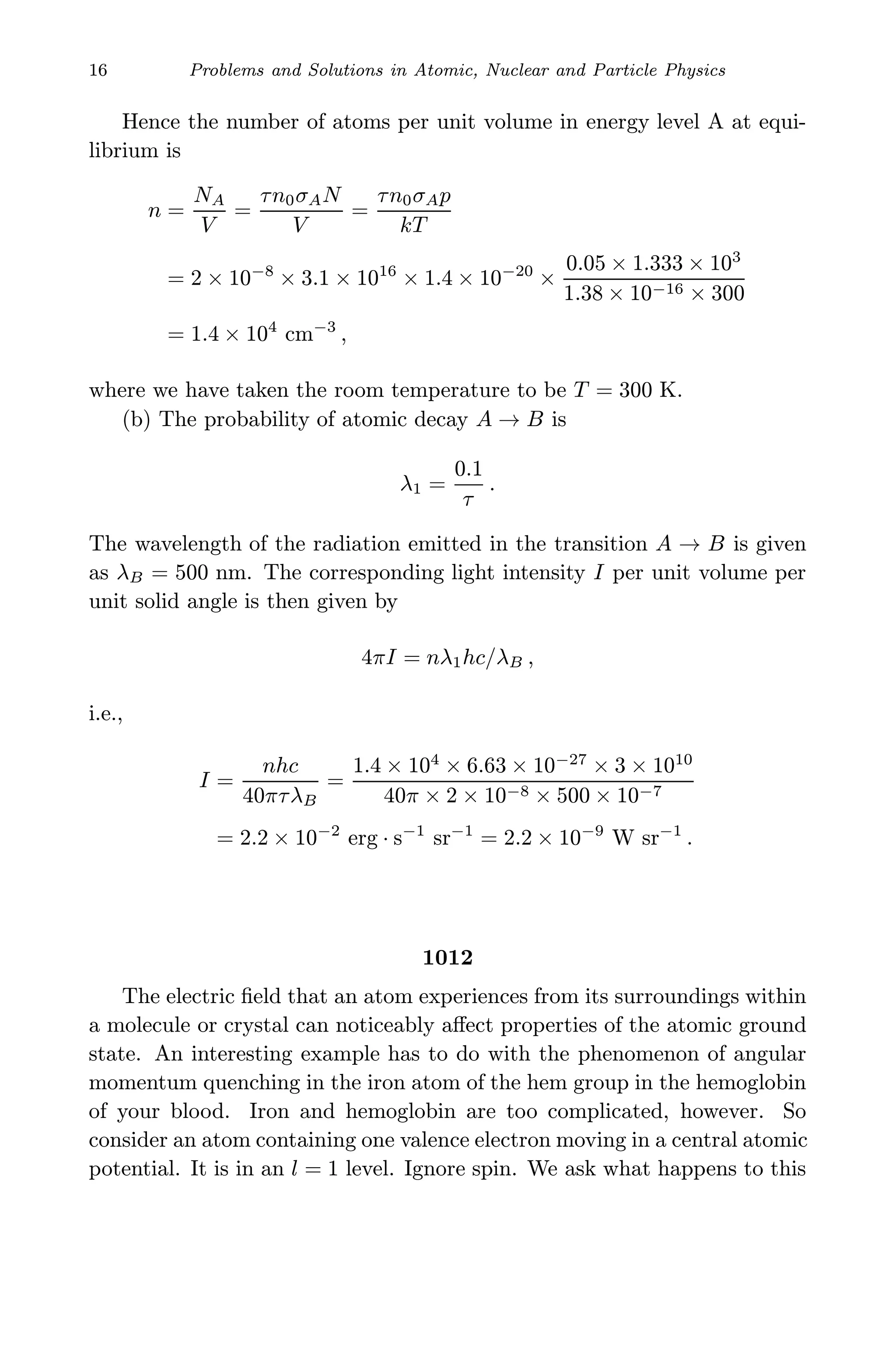 Problems and solutions on atomic, nuclear, and particle physics kuo lim | PDF