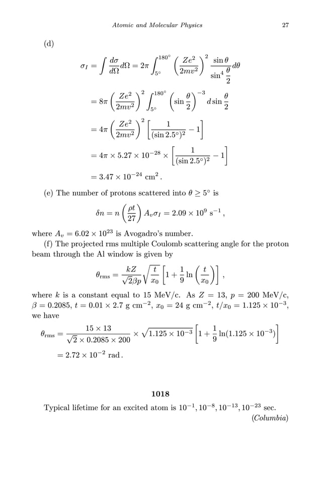 Problems and solutions on atomic, nuclear, and particle physics kuo lim | PDF