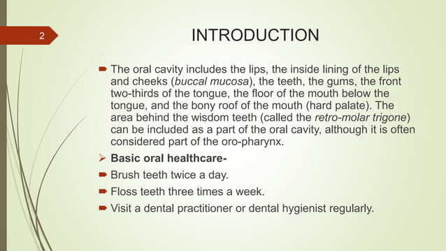 Problems associated with oral cavity | PPTX | Dental Health | Diseases ...